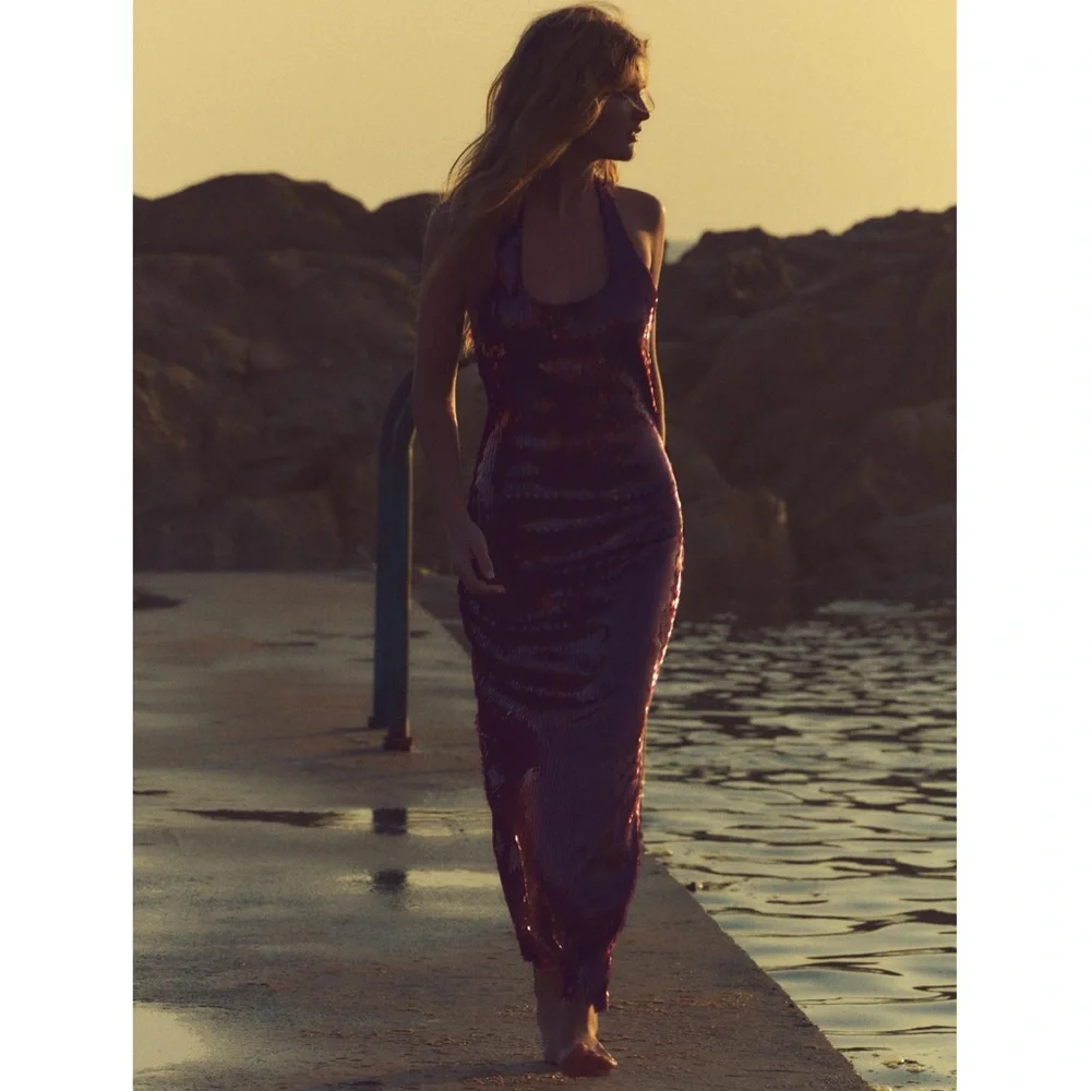Zara | Dresses | Zara Sequin Halter Dress | Poshmark